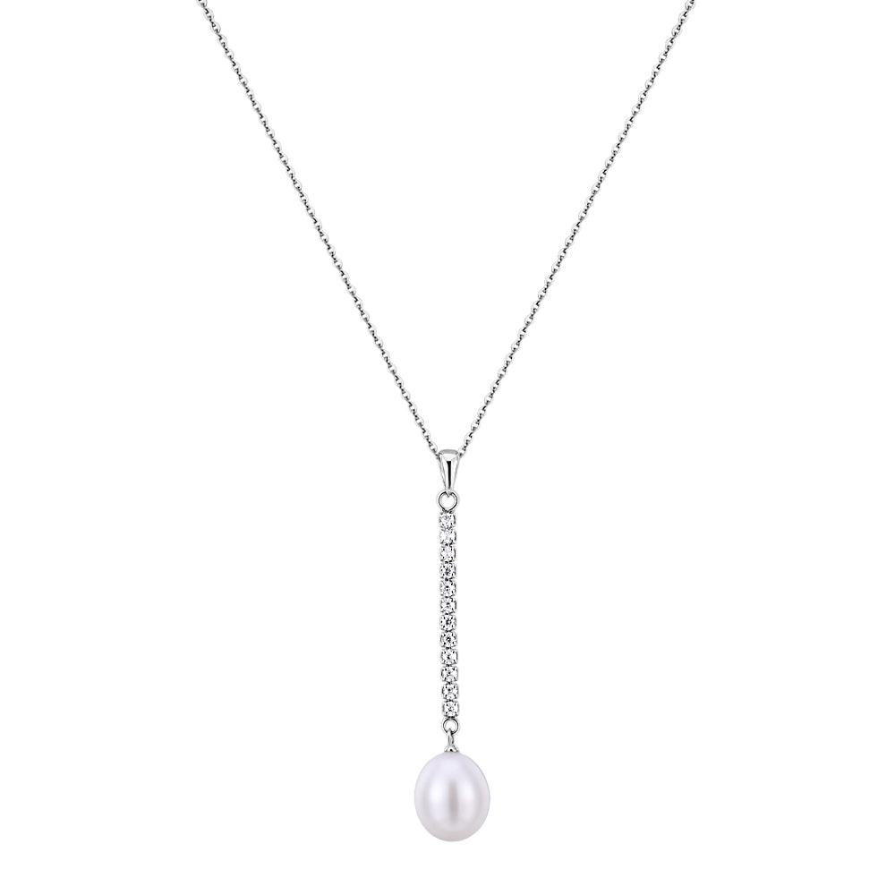 Cultured Freshwater Pearl Drop Necklace In Sterling Silver Secrets Shhh