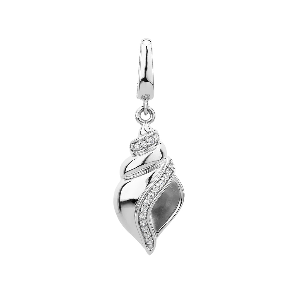 Charm pendant with diamond simulants in sterling silver – Secrets Shhh