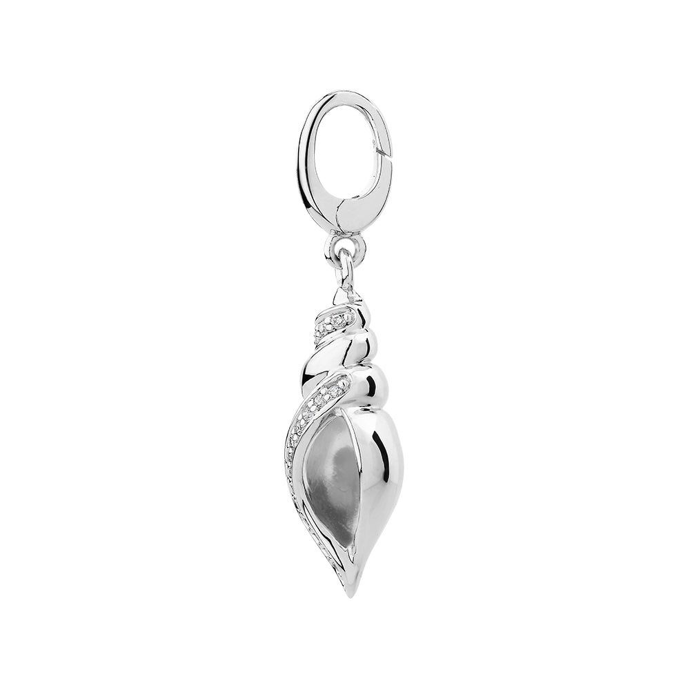Charm pendant with diamond simulants in sterling silver – Secrets Shhh