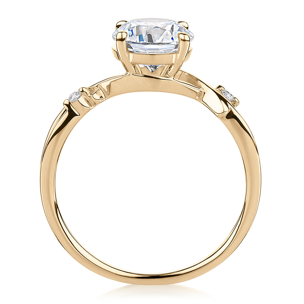 Round Brilliant shouldered engagement ring with 1.69 carats* of diamon ...
