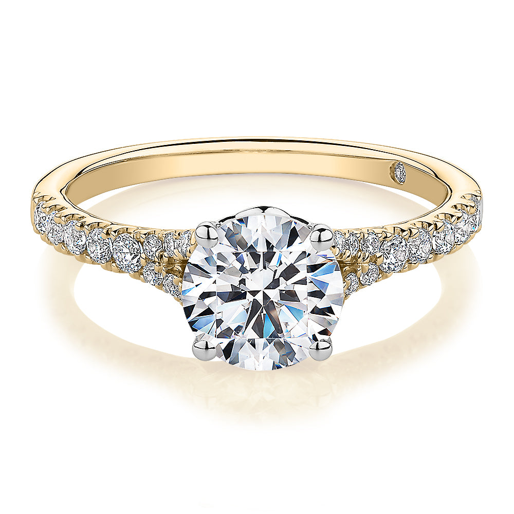 Signature Simulant Diamond 1.88 carat* TW round brilliant shouldered s ...